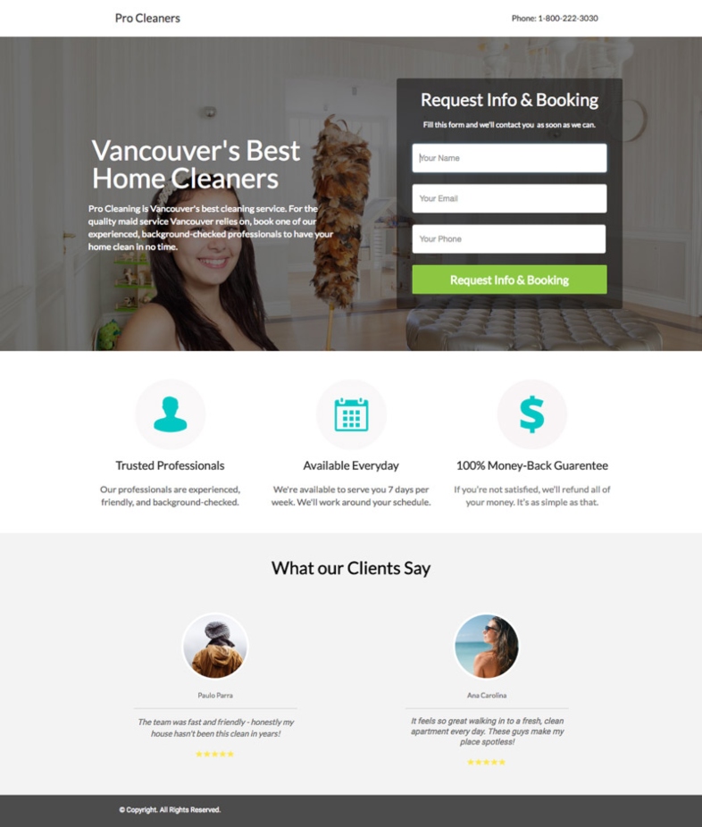 Ejemplos de landing page para web de servicios | MDirector